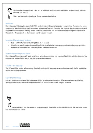 Publishing Hot Potatoes projects | PDF