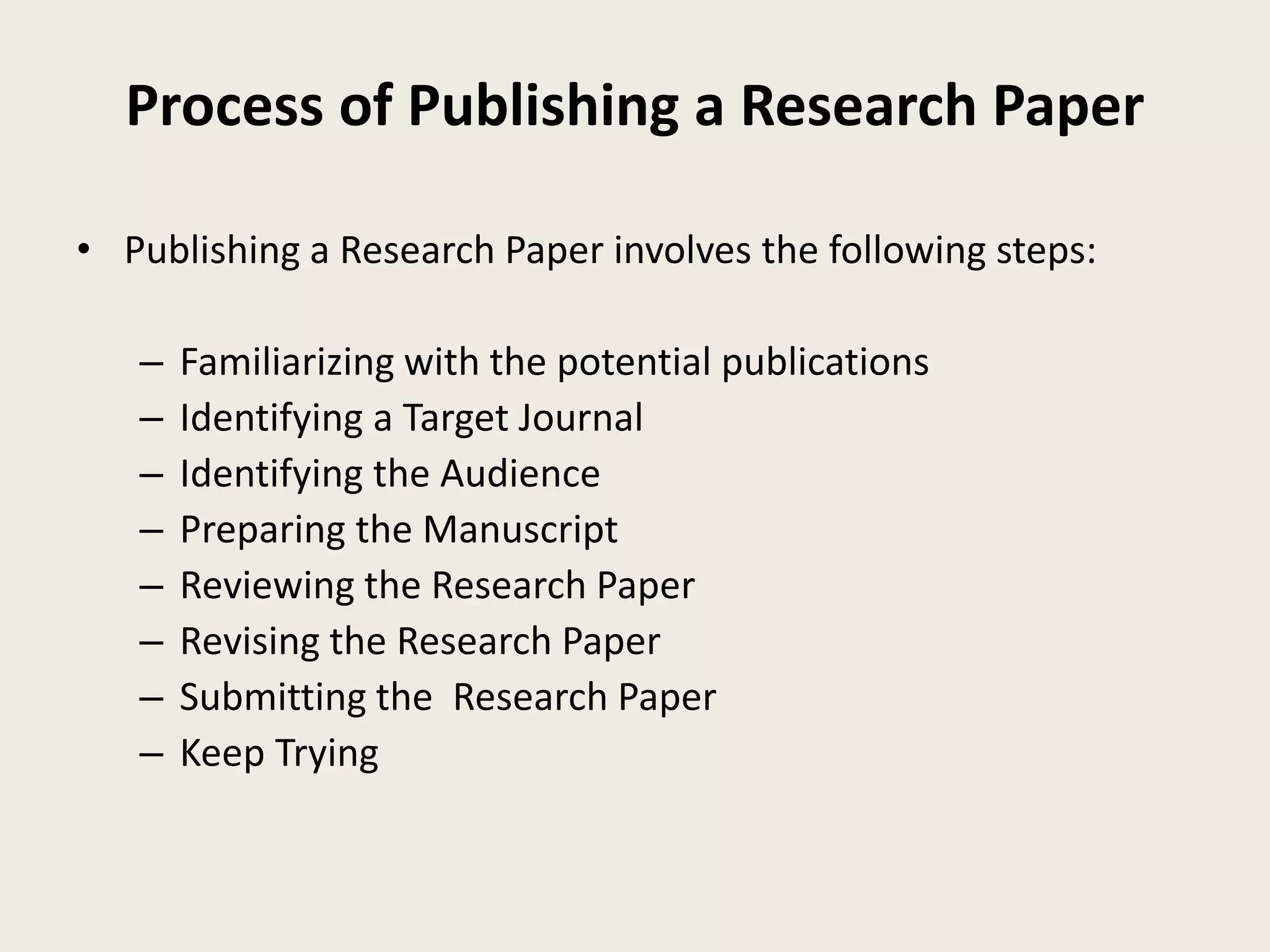 Publishing research papers | PPTX