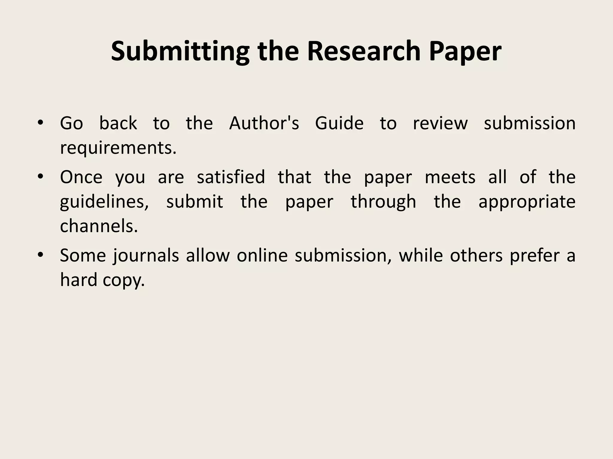 Publishing research papers | PPTX