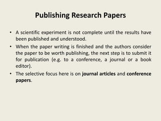 Publishing research papers | PPTX