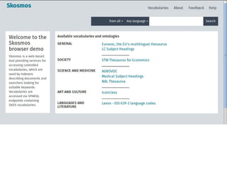 Publishing skos concept schemes with skosmos | PPT