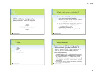 IHTE academic publishing strategy example | PPT