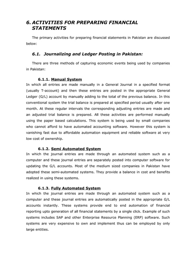 Preparation of financial statements in pakistan | DOC