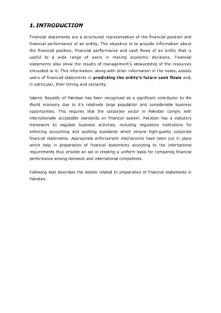 Preparation of financial statements in pakistan | DOC