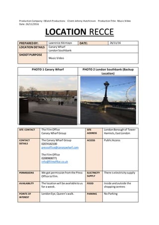 Location Recce | DOCX