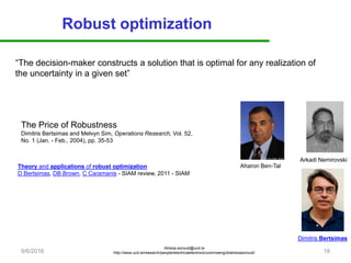 Robust optimization based decision making in Energy systems | PDF