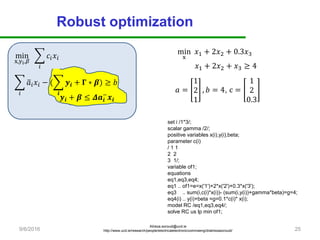 Robust optimization based decision making in Energy systems | PDF