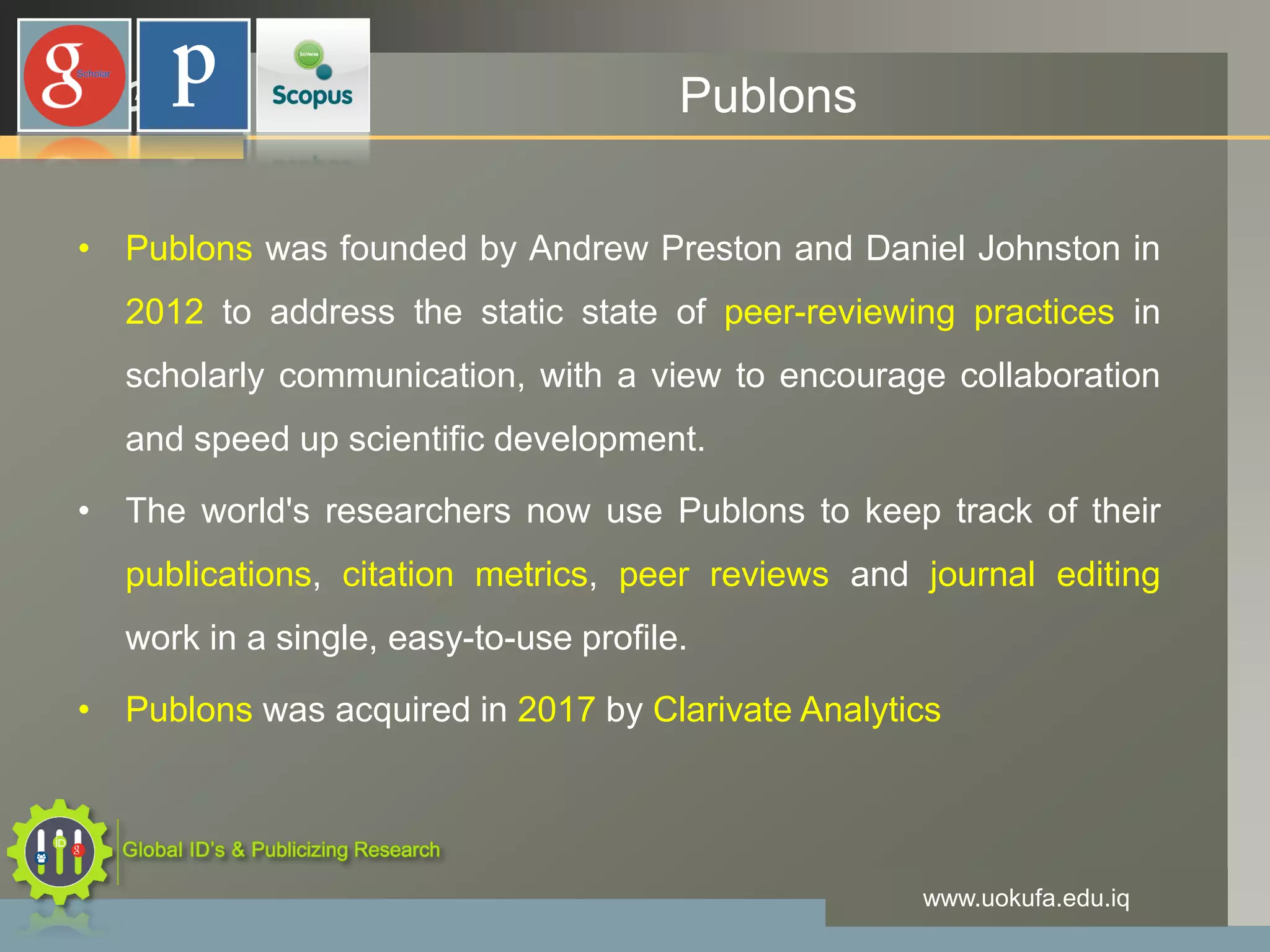 Publons Profile | PDF