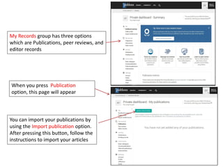 How To Create and Use Publons Account | PDF