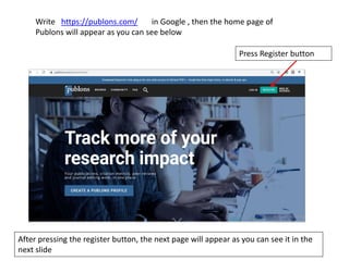 How To Create and Use Publons Account | PDF