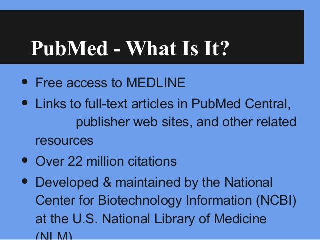 Searching Pubmed and Medline