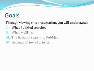 Pubmed Basics | PPTX