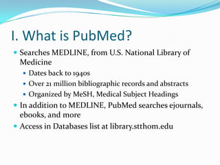 Pubmed Basics | PPTX