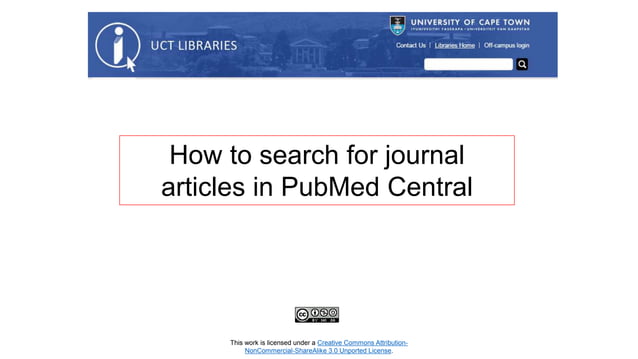 How to search for articles in PubMed Central | PPT
