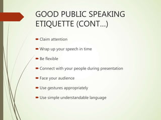 Pub Speakint Etiquette.ppt