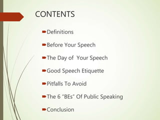 Pub Speakint Etiquette.ppt
