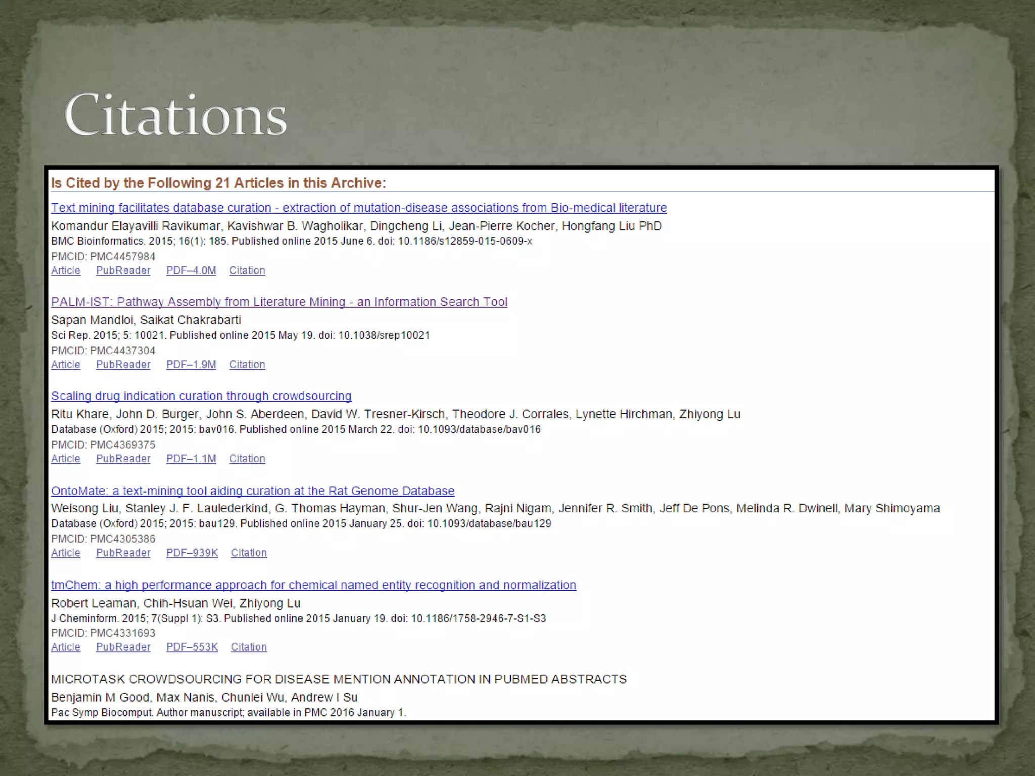 Pub Tator A Web Based Tool For Assisting Manual Biocuration Ppt