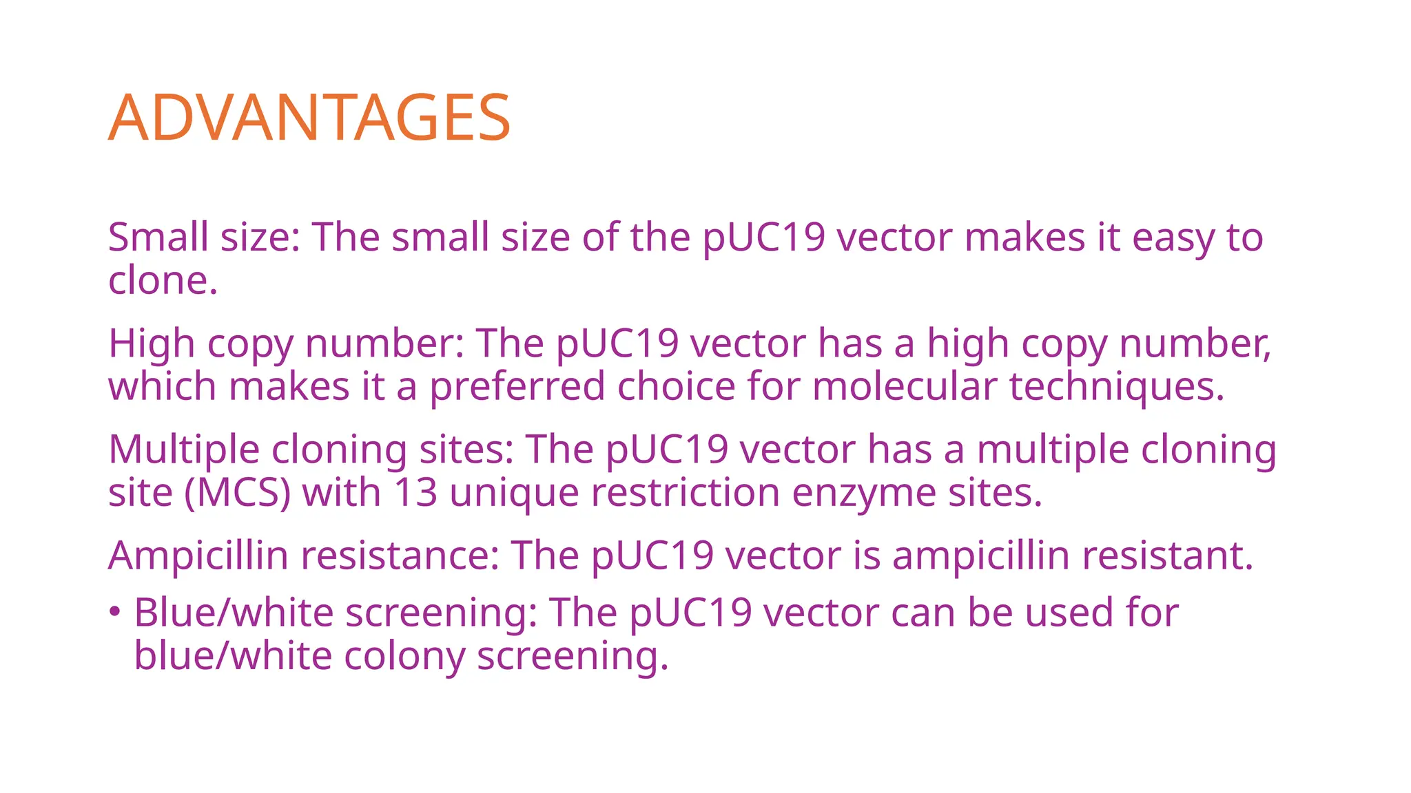 pUC 19 vector ( Microbial biotechnology)pptx | PPTX