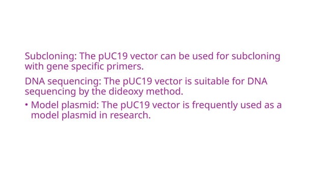pUC 19 vector ( Microbial biotechnology)pptx | PPTX | Biological ...
