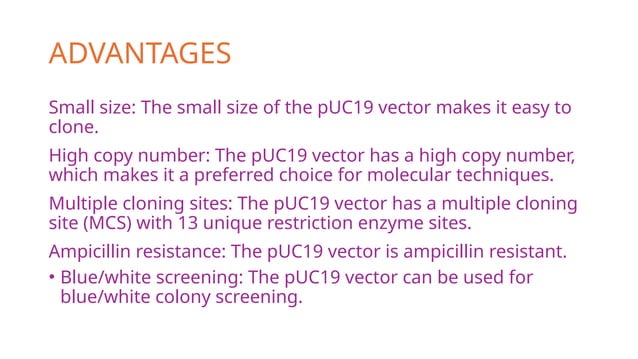 pUC 19 vector ( Microbial biotechnology)pptx | PPTX | Biological ...