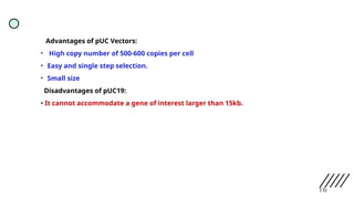 PUc19 plasmid cloning vector genetic engineering ppt | PPTX ...