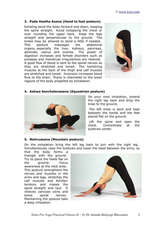 Yoga Practical Notes-II | PDF
