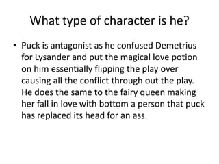 Puck from A Midsummer Night's Dream | PPTX
