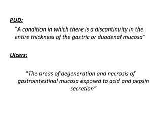 Peptic Ulcer Disease | PPT
