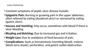 Peptic Ulcer Desease (PUD), Sores in the gastrium | PPTX