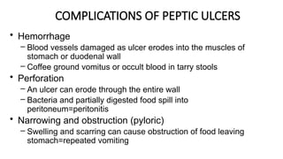 Peptic Ulcer Desease (PUD), Sores in the gastrium | PPTX