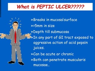 Peptic ulcer disease-child surgery | PPTX