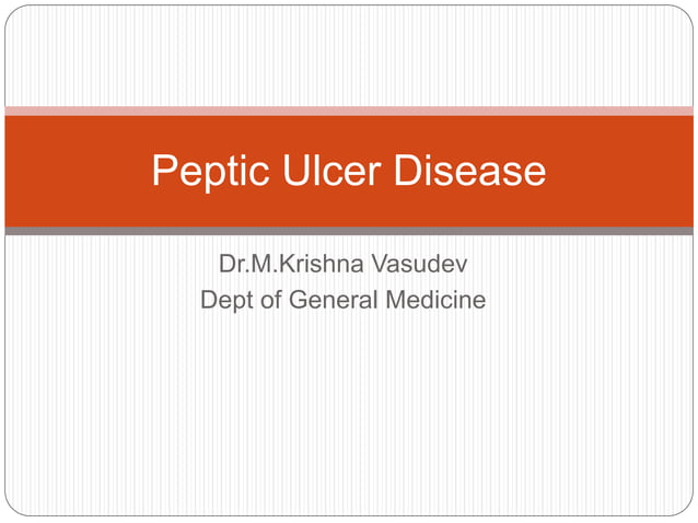 Peptic ulcer disease | PPTX