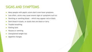 PHARMACOTHERAPY OF PEPTIC ULCER, PEPTIC ULCER disease | PPTX