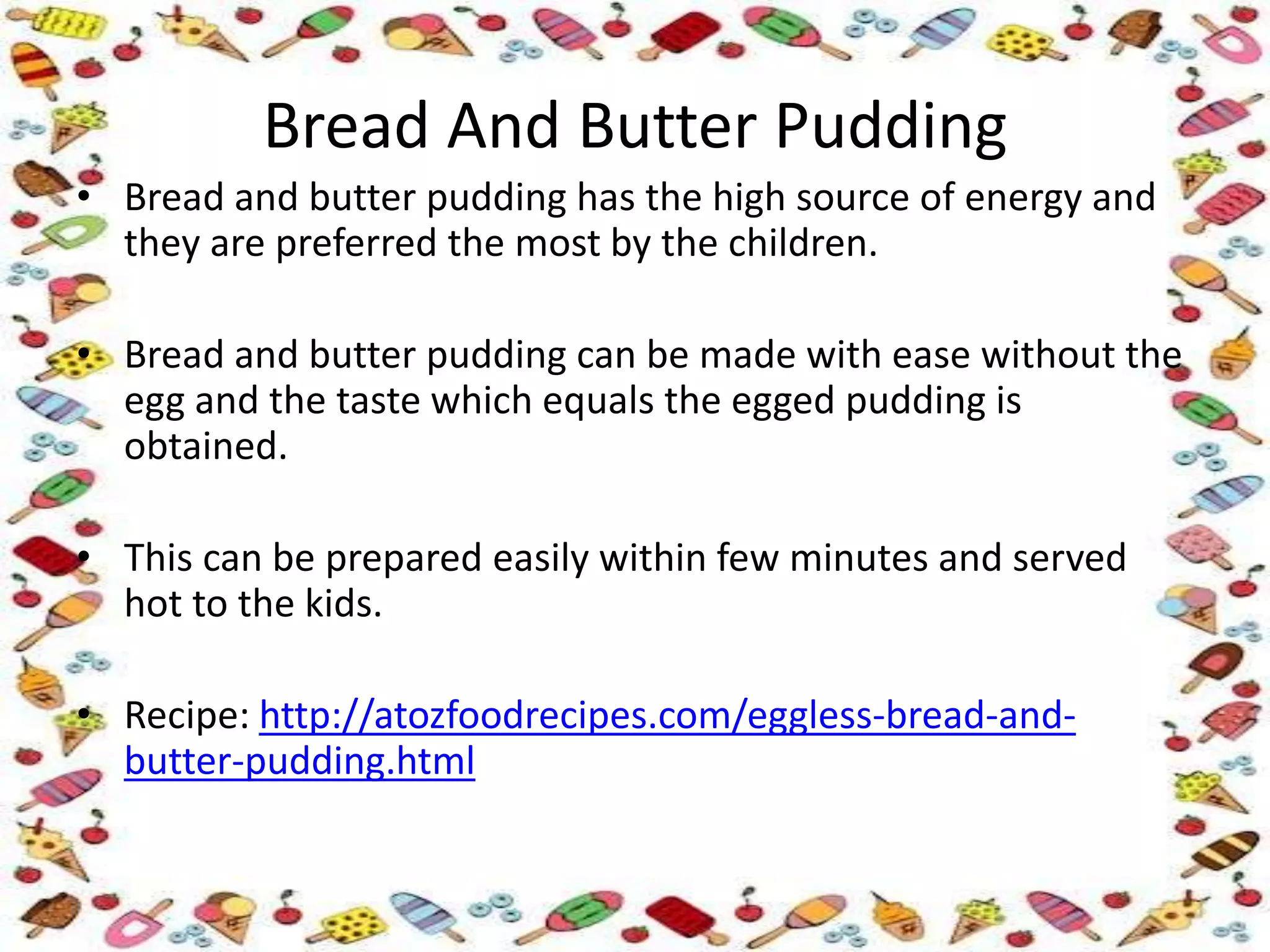 Pudding recipes | PPTX