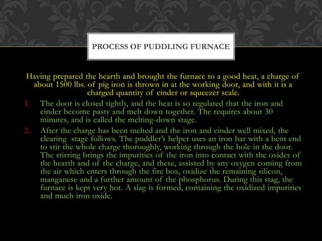 Puddling furnace | PPT | Free Download