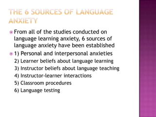 Creating a Low-Anxiety Classroom | PPT