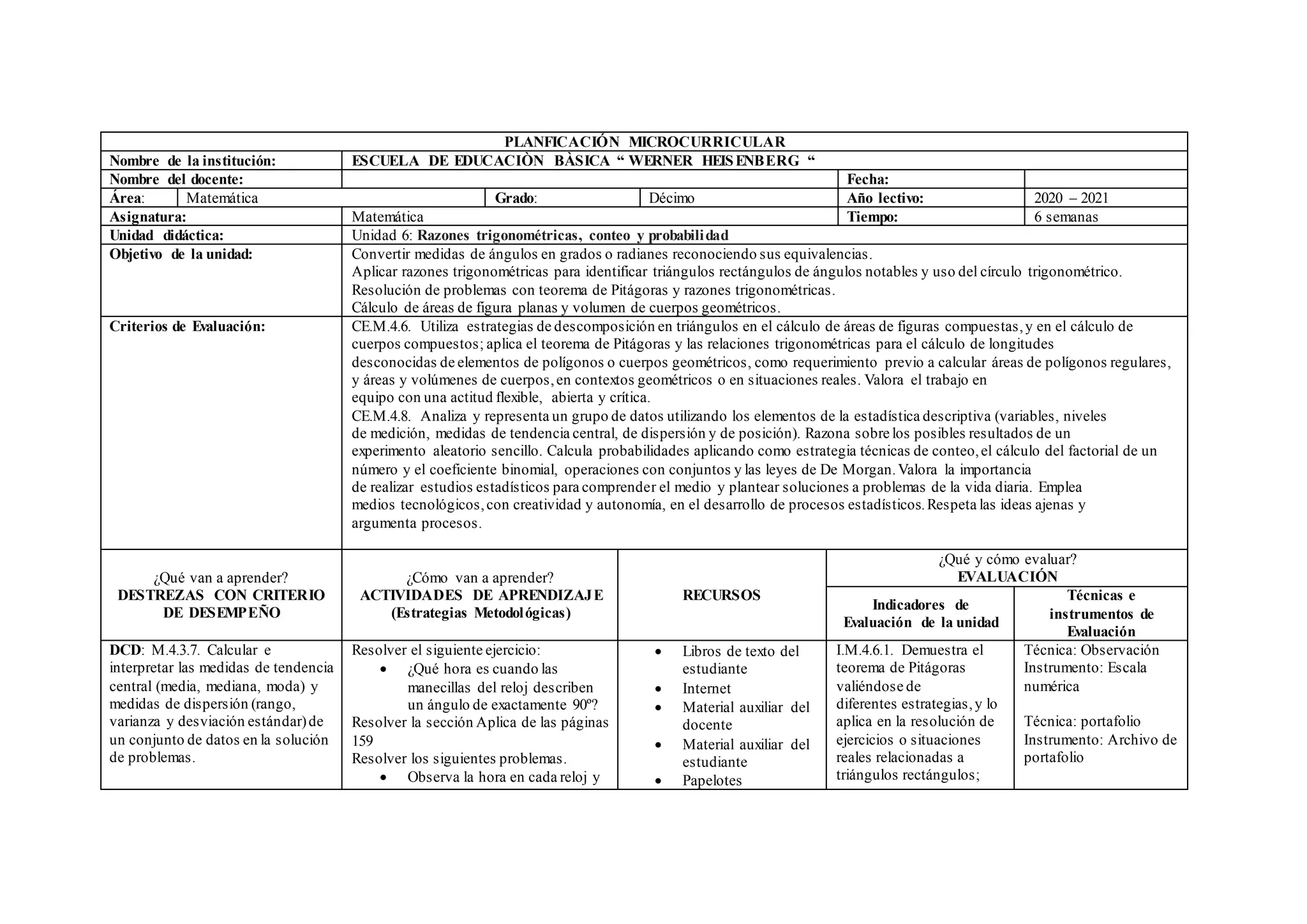 Pud u6 matematica_decimo | DOCX
