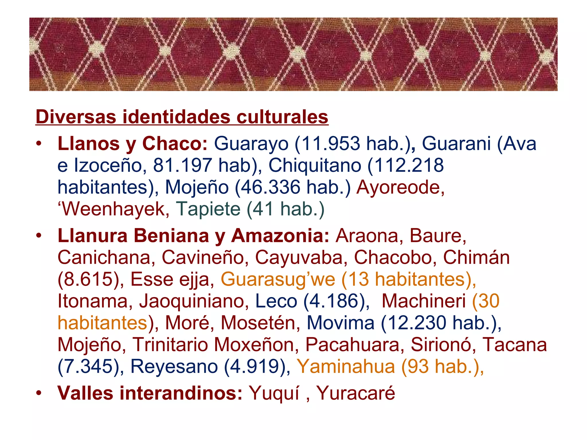 Pueblos indigenas del oriente boliviano | PPT