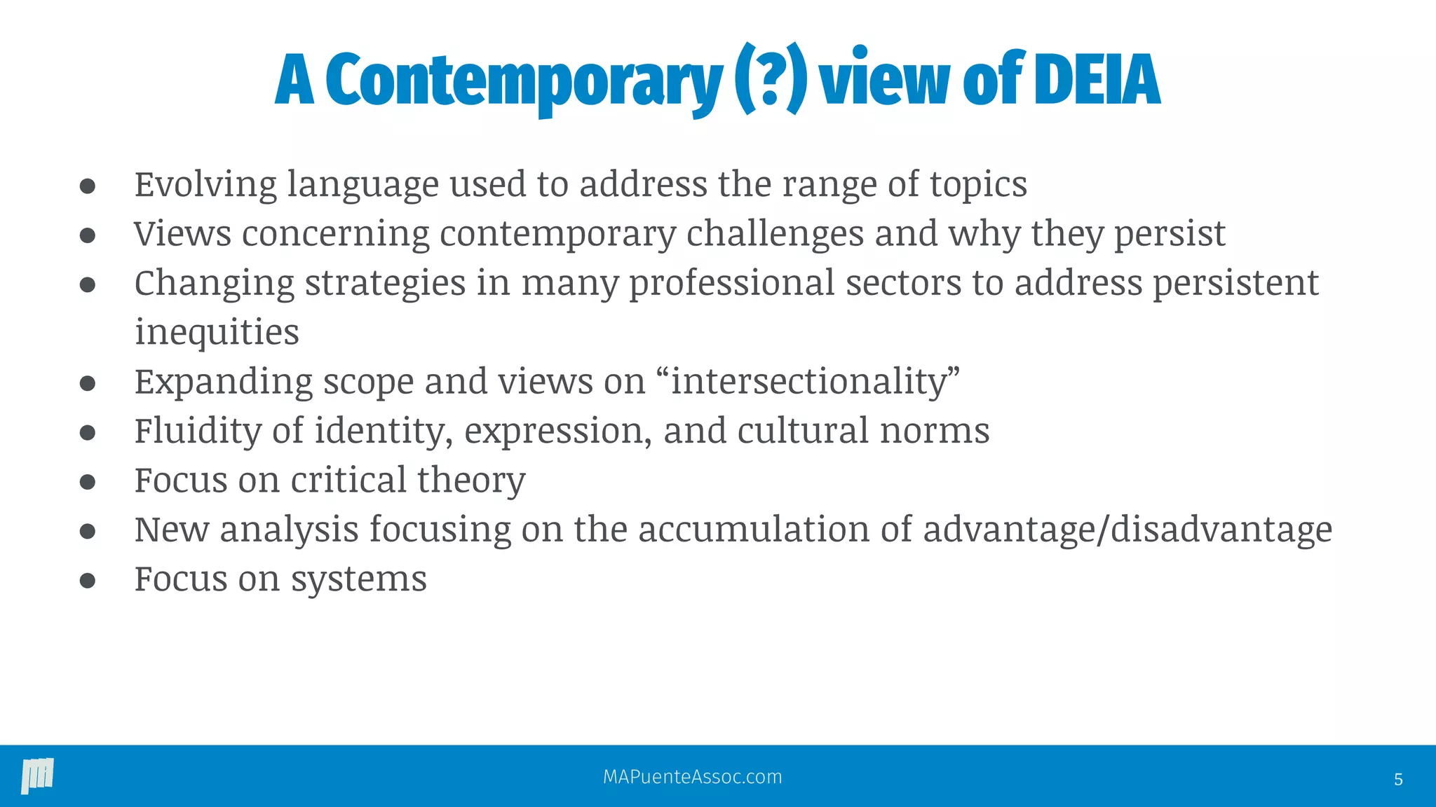 Puente "Organizational Planning for DEIA: Aspirations and Assessment" | PDF