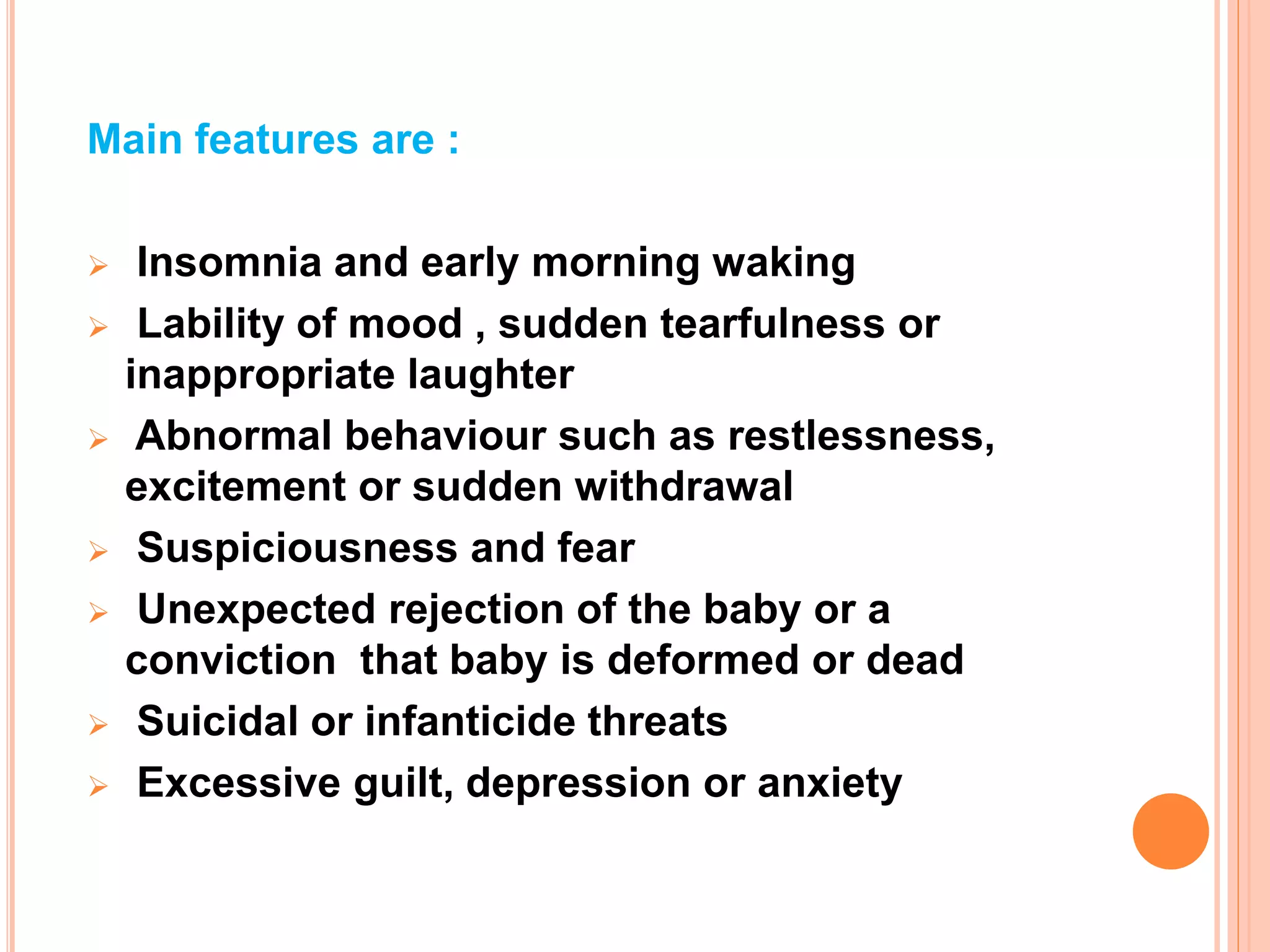 Puerperal mental disorder | PPTX