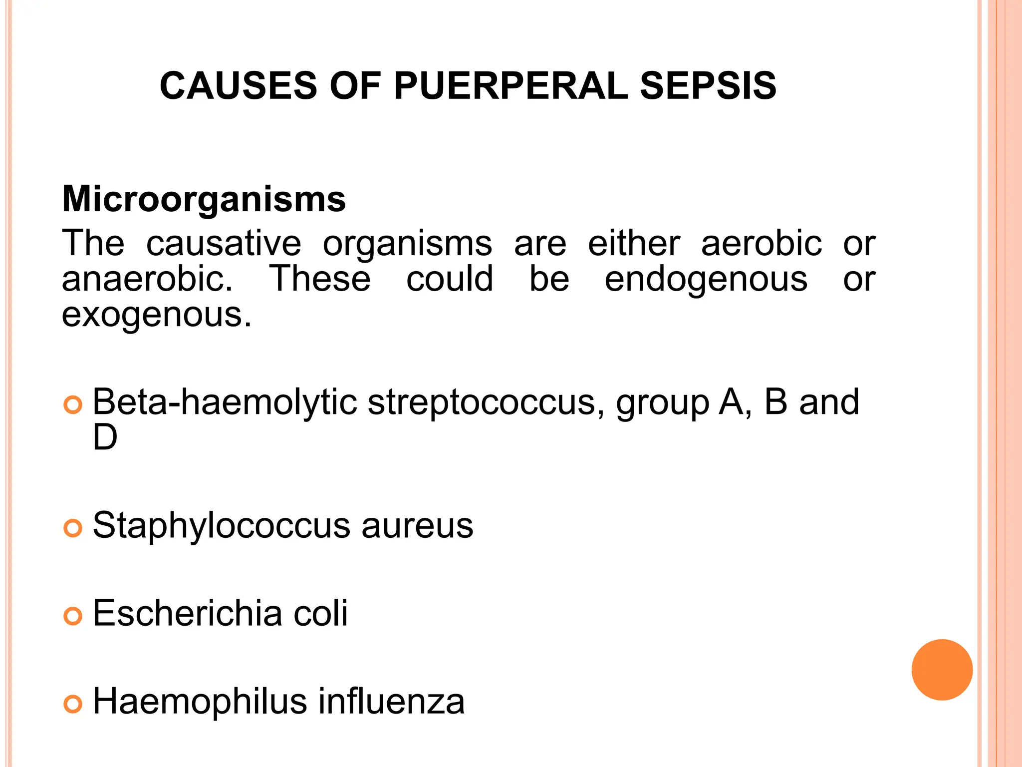 PUERPERAL SEPSIS presentation for medical students | PPT