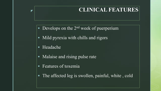 Puerperal venous thrombosis | PPTX