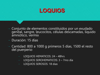 Puerperio fisiologico - Ginecologia obstetricia | PPTX