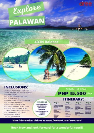 Puerto Princesa, El Nido, Balabac Tour Package.pdf