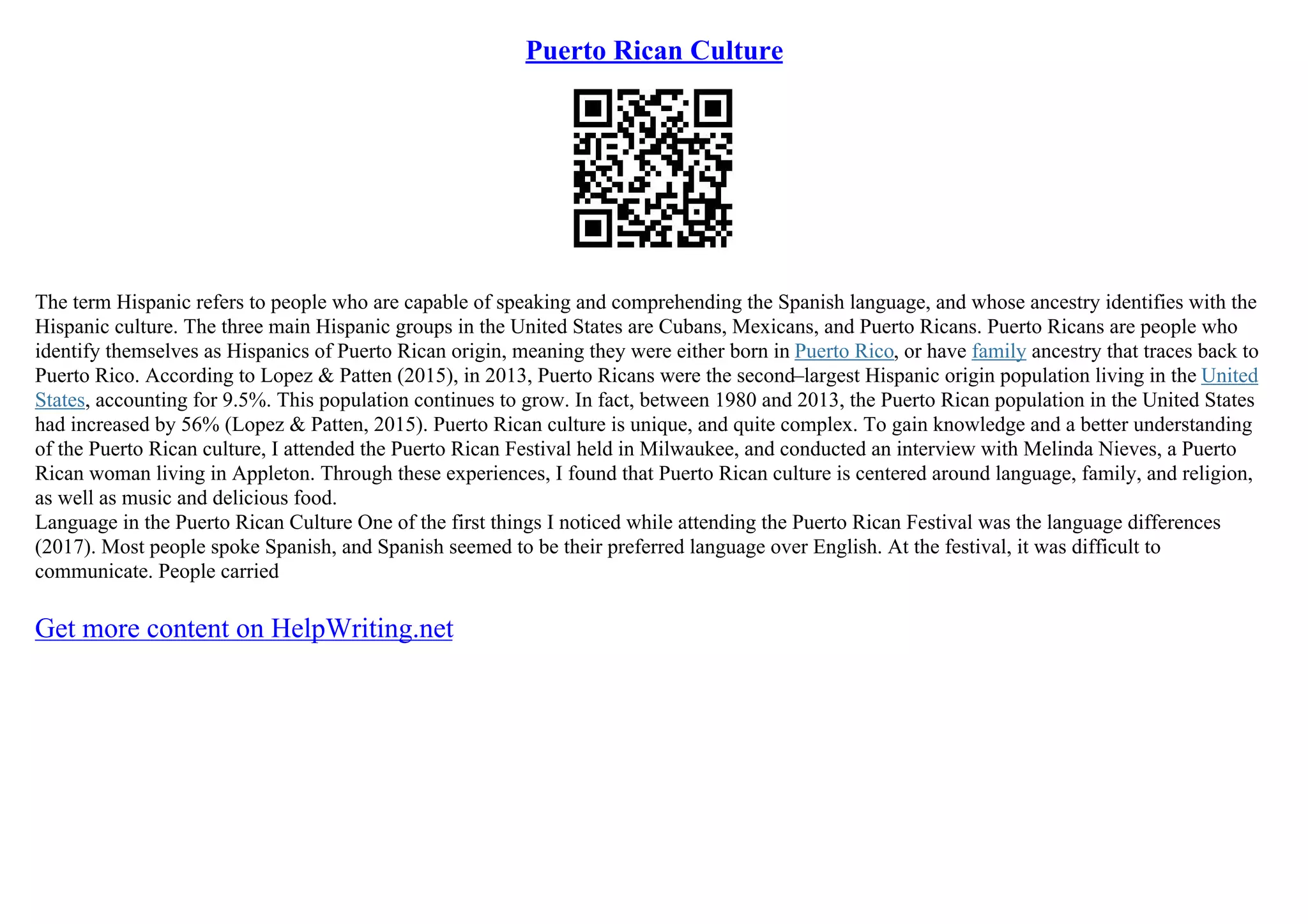 Puerto Rican Culture | PPT