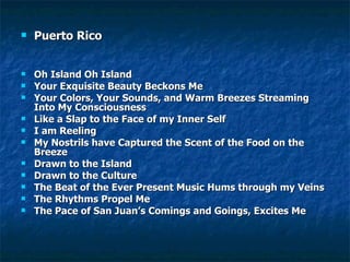 The Island of Puerto Rico... Poetry | PPT | R&B/Soul/Funk | Music