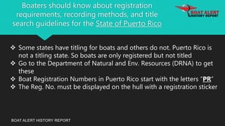 Puerto rico boat registration | PPTX