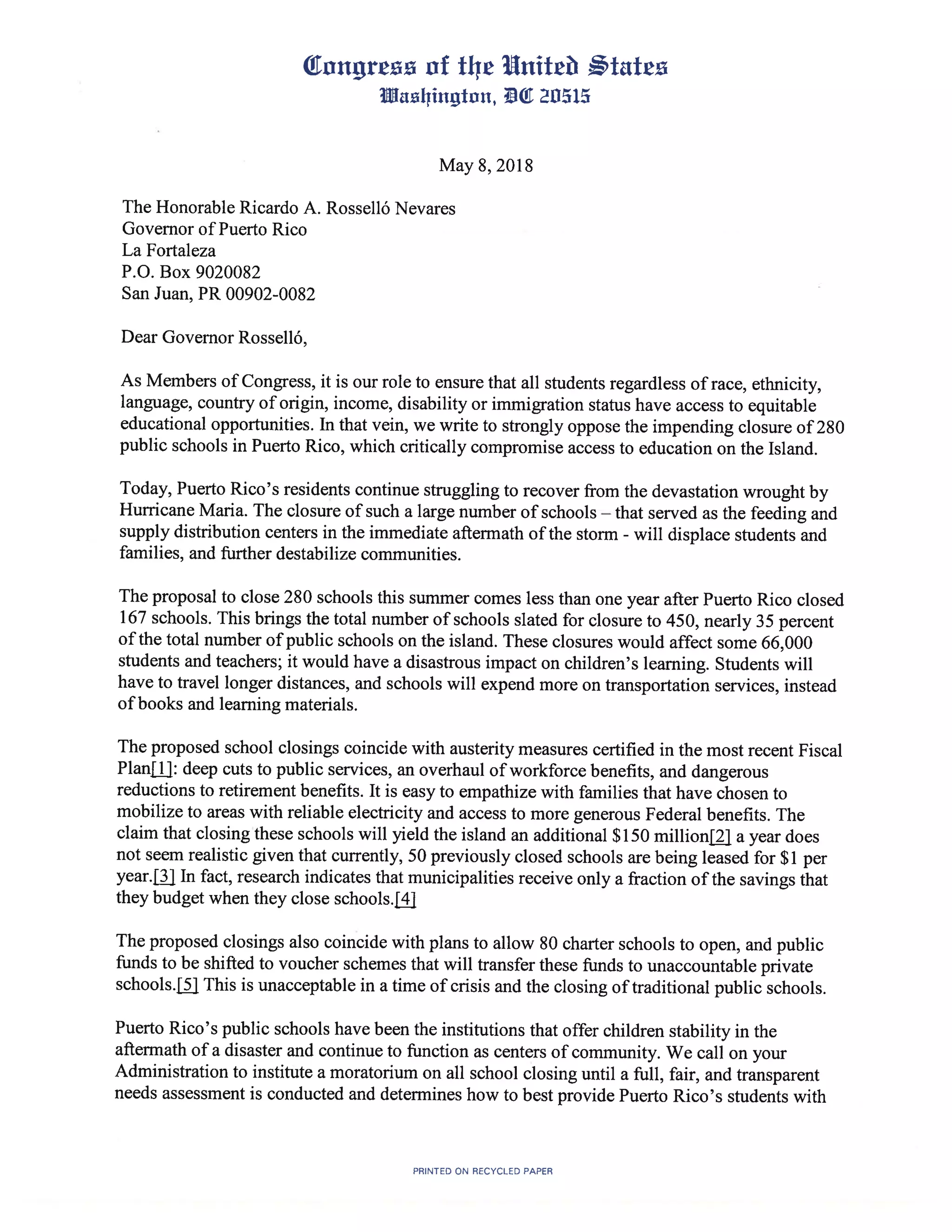 Puerto rico letter_school_closures_final | PDF