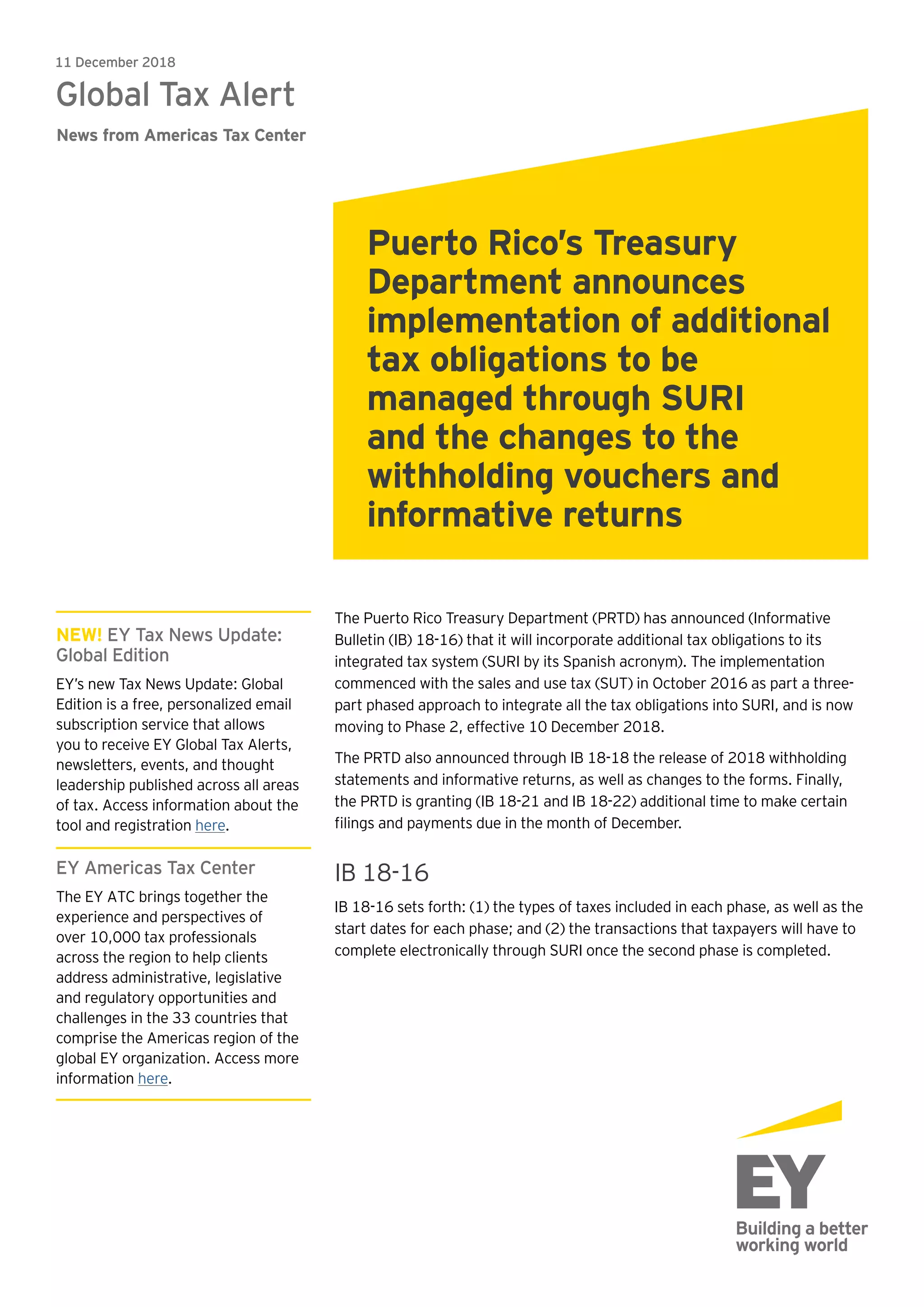 Puerto Rico's Treasury Department announces new services and ...