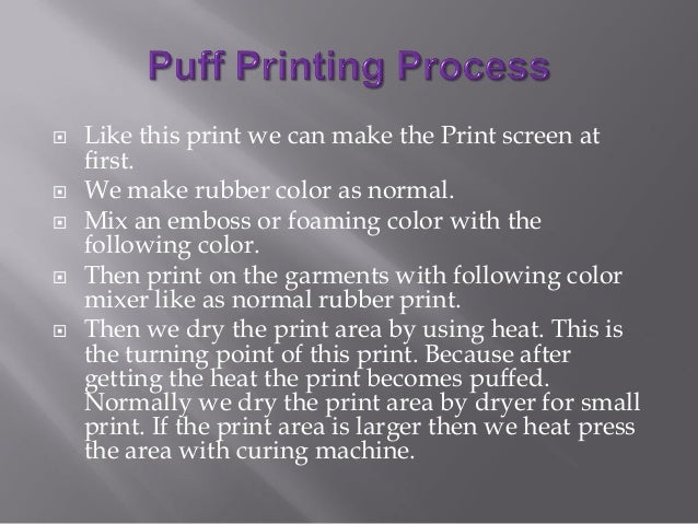 Puff printing
